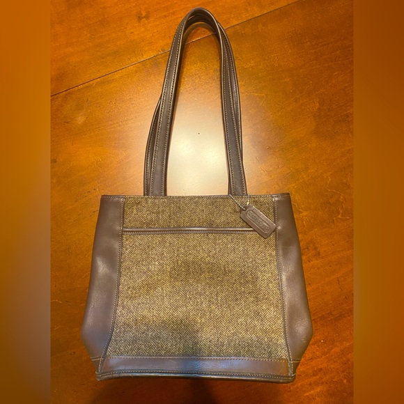 Coach | Bags | Coach Tweed And Leather Handbag | Poshmark